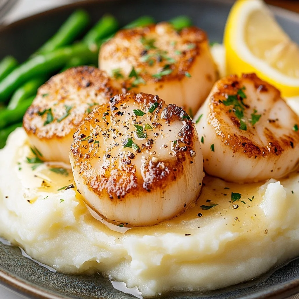 Seared Scallops with Garlic Butter Sauce